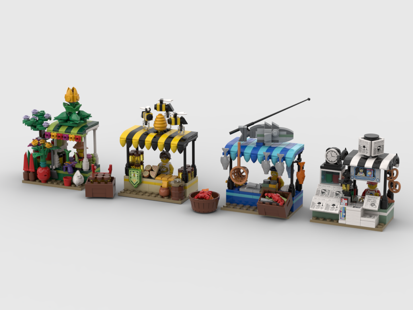 MOC - Market Series - 32 Stand + 2 Modular Display – How to build it