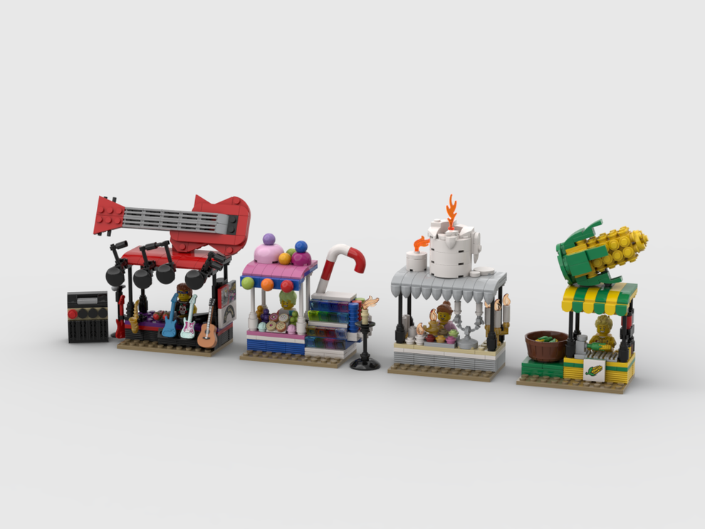 MOC - Market Series - 32 Stand + 2 Modular Display – How to build it
