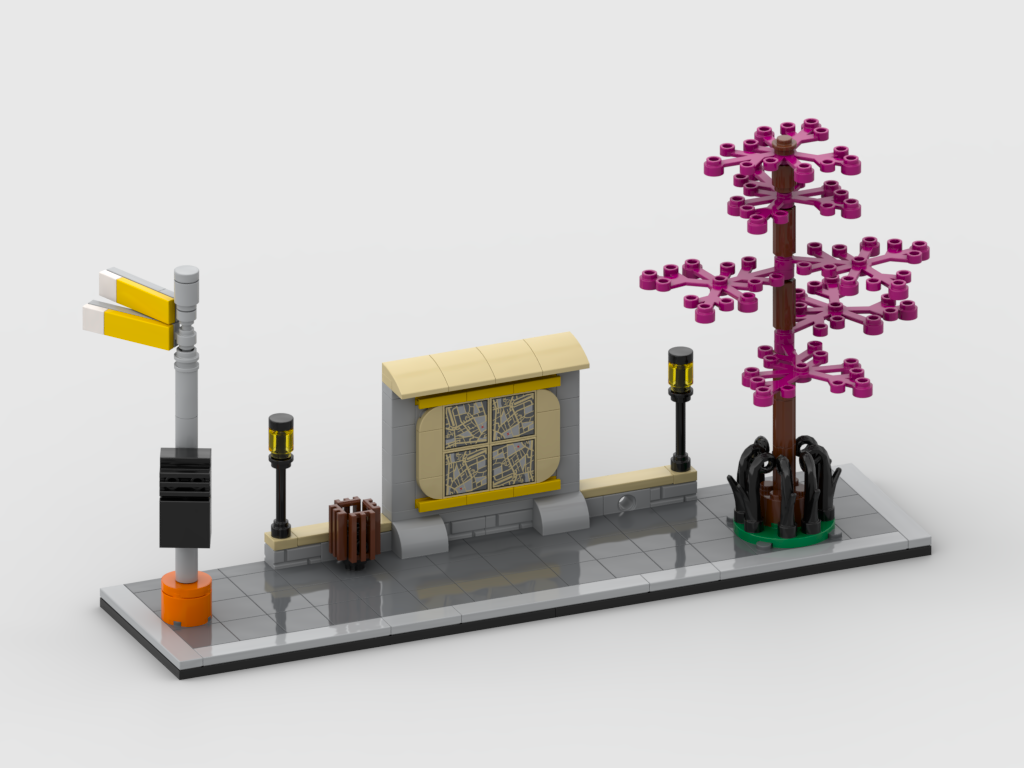 MOC - Modular Corner Bus Stop #2 + City Map| Turn every modular model ...